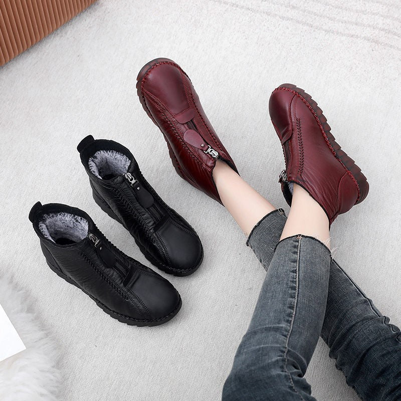 Women's Waterproof Non-slip Cotton Soft Leather Boots ( HOT SALE !!!-6