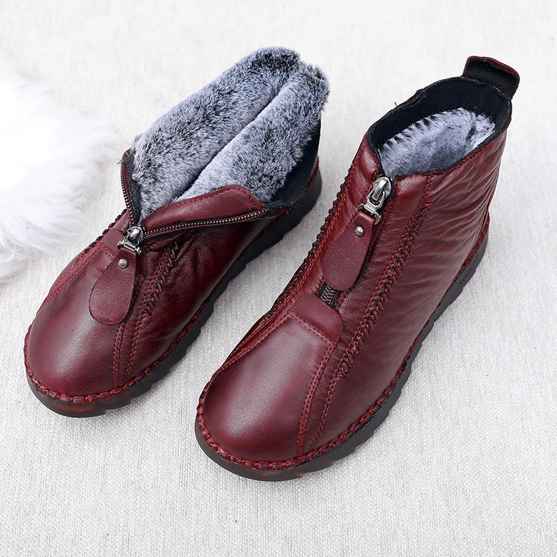 Women's Waterproof Non-slip Cotton Soft Leather Boots ( HOT SALE !!!-6